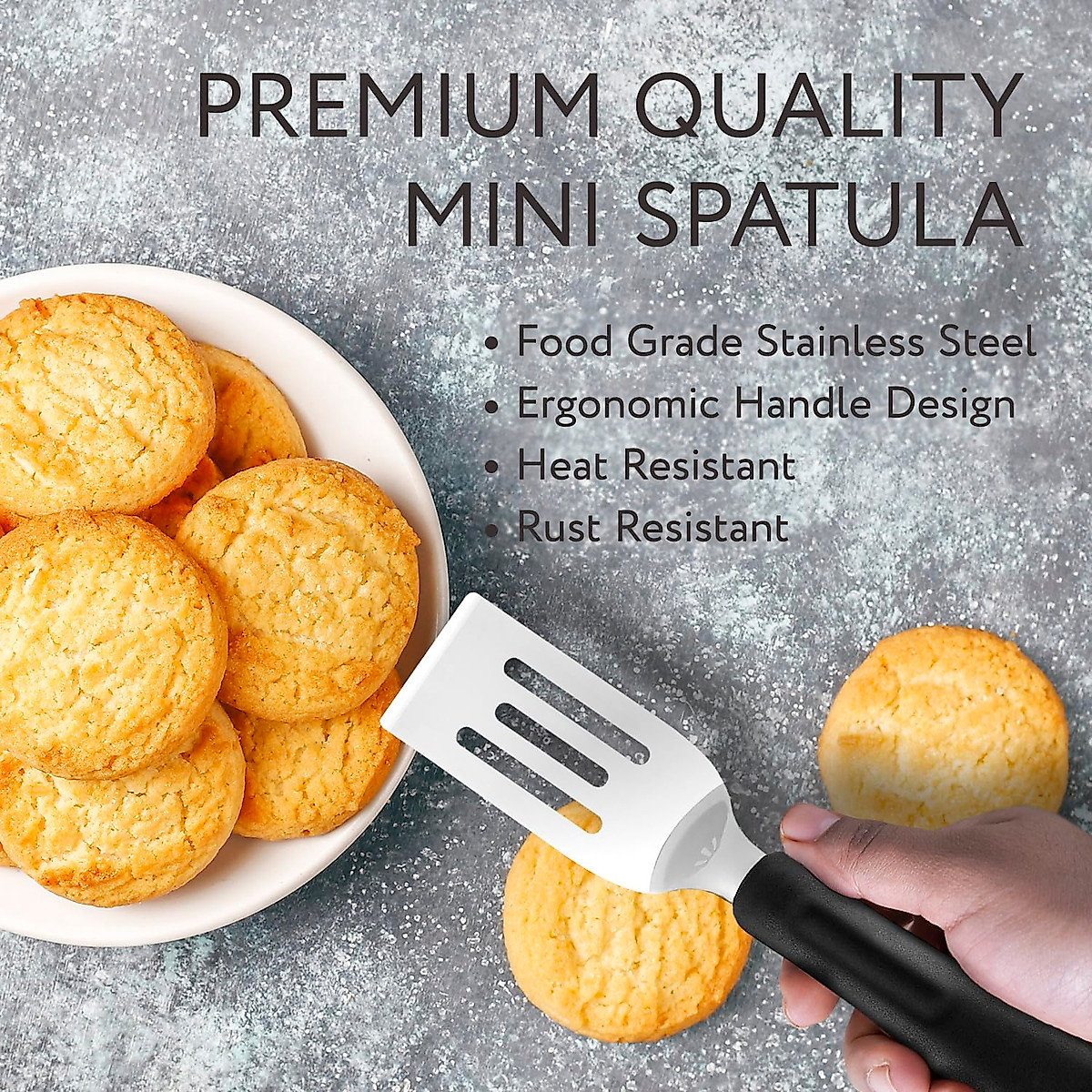 Mini Spatula | Stainless Steel Small Spatula For Kitchen Use | Metal Spatula For Cooking Brownie, Cookie, Lasagna and More | Pie Server Spatula | Cake & Pancakes Serving Spatulas