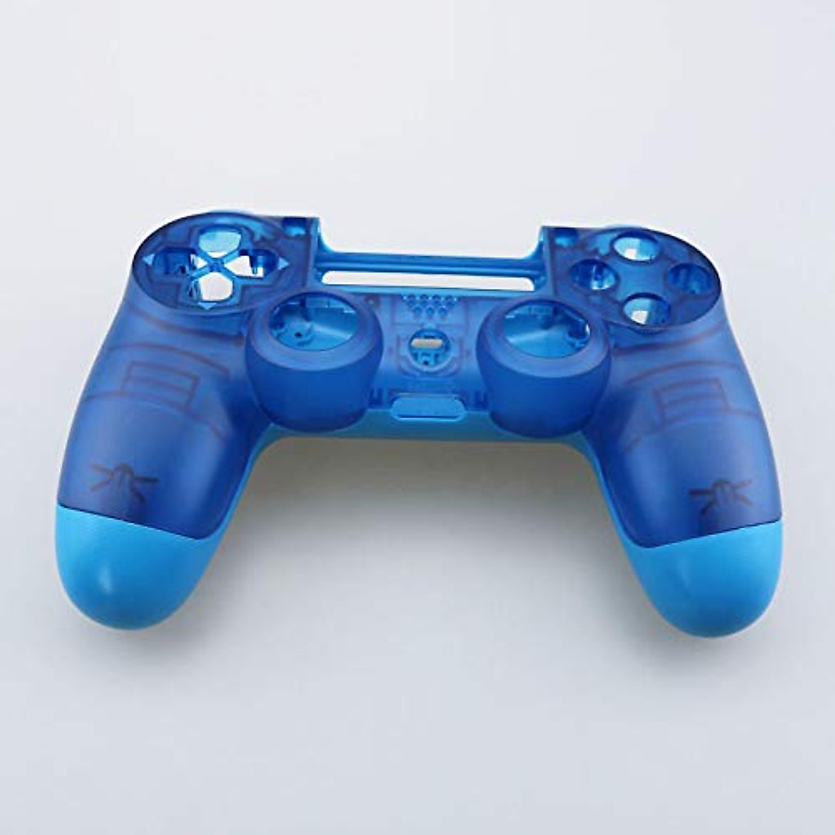 Front+Back Shell Housing Case Cover Protector for Sony PS4 Pro Controller JDS040 JDM-040 Upper Housing Shell Case (Clear Blue)