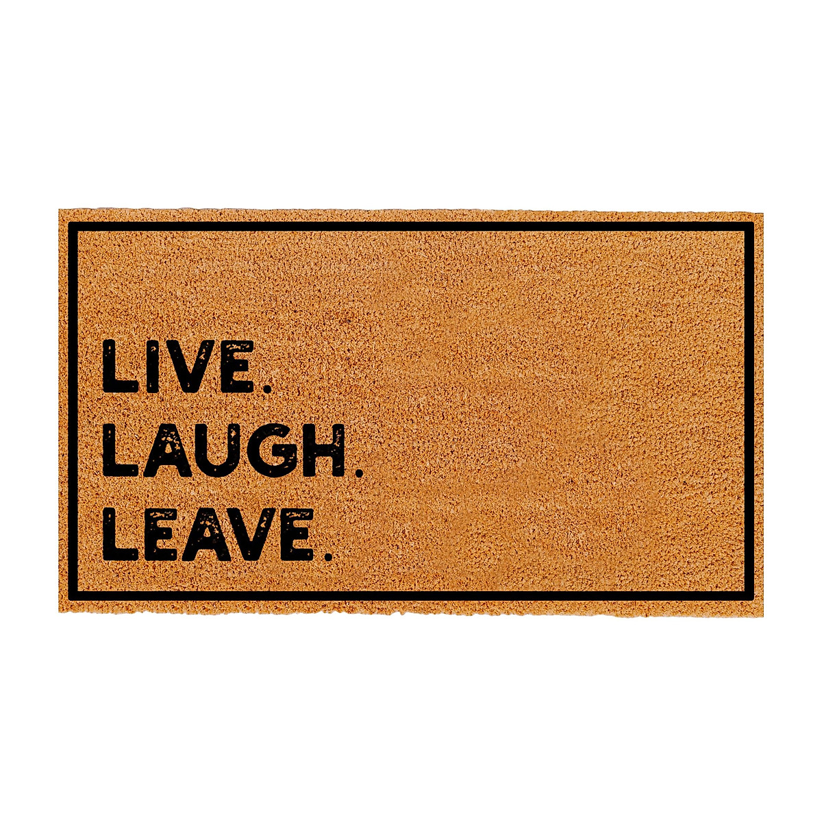 THEODORE MAGNUS Natural Coir Doormat with Non-Slip Backing - 17 x 30 - Outdoor/Indoor - Natural - Live Laugh Leave - COIR-1730-15-405