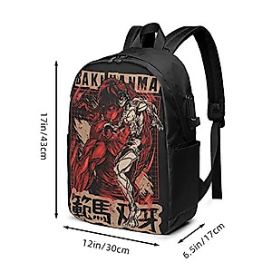 WAYOQI Baki The Grappler Laptop Backpack College Backpack Waterproof Durable Business Backpack With Usb Port Work Travel Casual Daypack 17 Inch