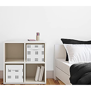 Sweet Jojo Designs White and Black Boho Mudcloth Foldable Fabric Storage Cube Bins Boxes Organizer Toys Kid Baby Set of 2 Black and White Bohemian Woodland Tribal Southwest Mud Cloth Hatch Triple Line