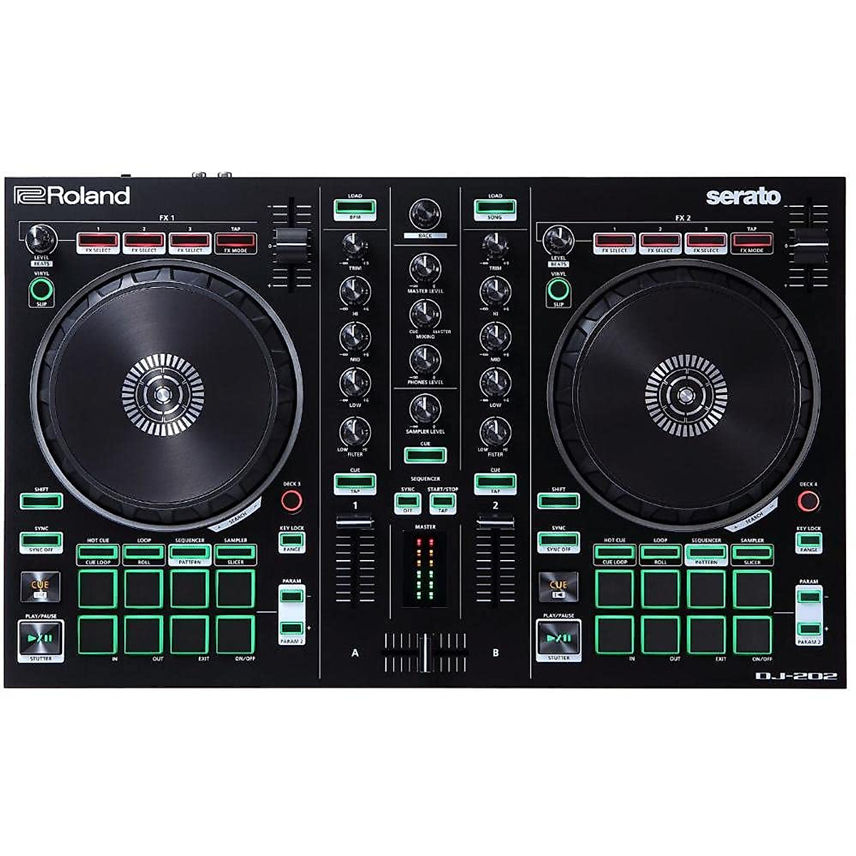 Roland DJ-202 2-Channel Serato DJ Controller with Drum Machine