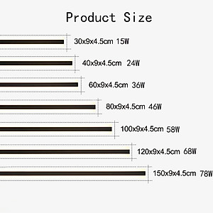 LED Outdoor Garden Wall Lights Indoor/Outside Long Strip Wall Lamp Modern Rectangle IP65 Waterproof Wall Sconce Black Exterior Wall Lighting Patio Living Room Courtyard Lamp (6000K Cold White,100CM)