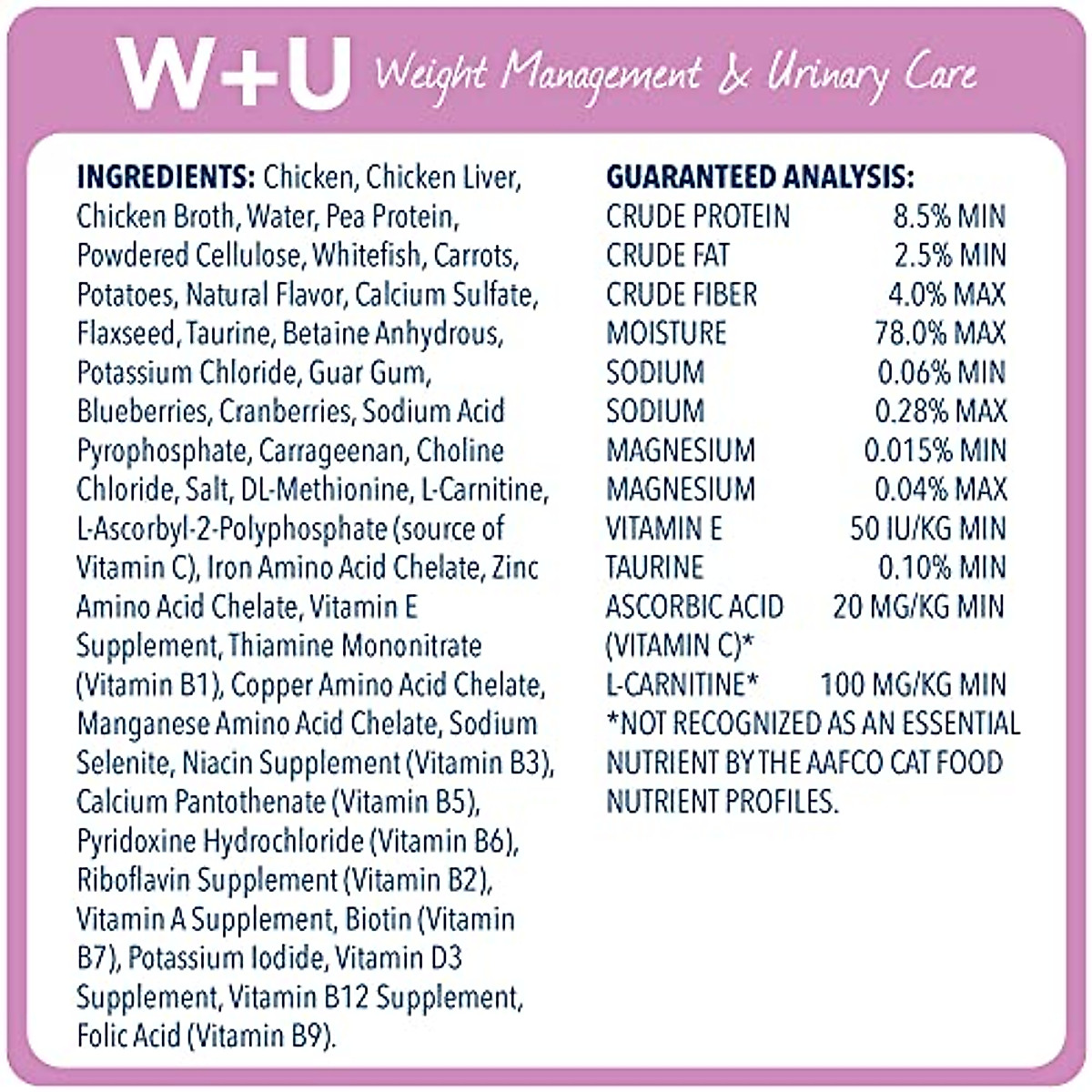 Blue Buffalo Natural Veterinary Diet W+U Weight Management + Urinary Care Wet Cat Food, Chicken 5.5-oz cans (Pack of 24)