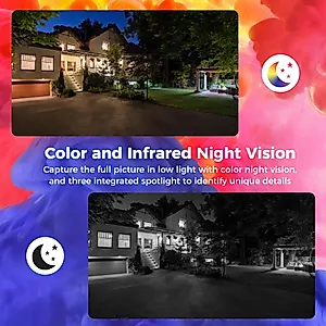 SOVMIKU CA3 AI Auto Tracking Mini 2K Security Camera Wireless Outdoor, Two-Way Audio, Easy to Setup, 9.8Ft Power Cable, 360° View, Pan/Tilt, Color Night Vision, Audible Flashlight Alarm, SD Slot