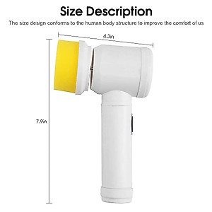 Household Electric Spin Scrubber Cordless Electric Cleaning Brush, Power Spinning Scrub Brush,Handheld Shower Cleaner Brush with 5 Replaceable Brush Heads for Kitchen/Bathroom/Wall