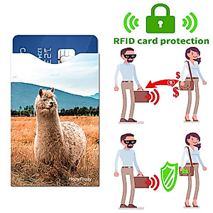 8 RFID Blocking Sleeves, Credit Card Protector, Anti-Theft Credit Card Holder, for Men and Women, Elephant, Zebra, Fox, Giraffe, Hummingbird, Penguin, Alpaca and Piggy Prints