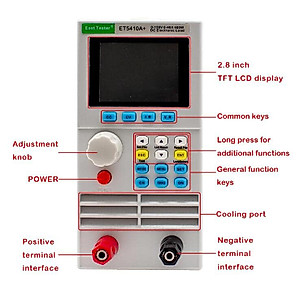 ET5410A+ Programmable 400W DC Electronic Load Battery Load Tester DC Tester Battery Internal Resistance Tester 0-150V 0-40A (ET5410A+, USB)