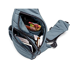 ODODOS Crossbody Sling Bag with Adjustable Straps Small Backpack Lightweight Daypack for Casual Hiking Outdoor Travel, Deep Blue