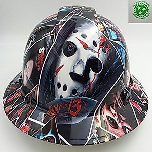 Wet Works Imaging Customized Pyramex Full Brim Horror Movie Poster Hard Hat with Ratcheting Suspension