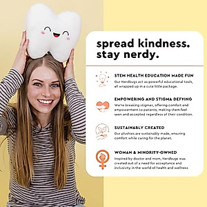 nerdbugs Tooth Plush- The Molar The Merrier! - Dentist Gift/Oral Surgeon Gift/Dental Hygenist Gift/ Tooth Fair Pillow