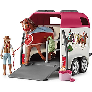 Schleich Horse Club — Horse Adventures with Car and Trailer Horse Play Set, 110 Piece Set of Horse Toys for Girls and Boys Ages 5+
