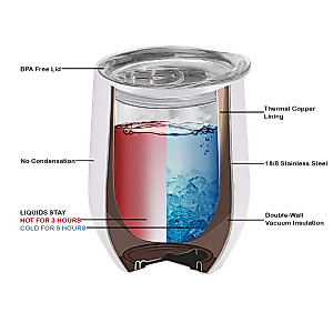 Fancyfams - Dog Mom - 12 oz Stainless Steel Stemless Wine Tumbler with Lid and Straw (Dog Mom - White)