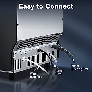 Ice Maker Commercial Ice Machine Self Clean, 100lbs/24H 45 Cubes per Batch in 11-18 Minutes 33lbs Storage Bin, Advanced LCD Panel w/Clear Indicators, Freestanding for Restaurant/Home/Food Truck