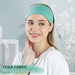 RITOPER Women's Workout Wide Headbands - Non Slip, Super Soft Yoga Running Exercise Bands, Elastic Sweat and Hair Wraps