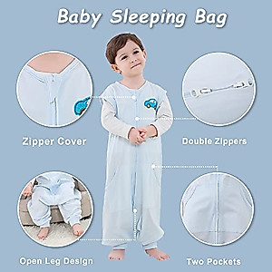 HOMEAL Toddler Sleeping Bag with Legs,Wearable Blanket ,Weighted Sleep Sack Baby 6months-5T, S-XL (Blue, 2T-3T)