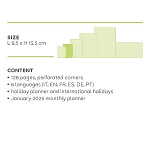 Legami - Small Weekly Planner, 12 Months, from January 2024 to December 2024, Elastic Closure, January 2025 Monthly Planner, Final Pocket, Address Book, 9.5 x 13.5 cm, Holo Fairy Colour