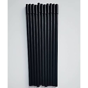 Silicone Tip Paper Straws - 250 pack - 7 3/4 inch Unwrapped Paper Drinking Straws with Silicone Tips (Black)