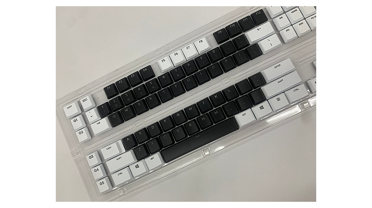 Logitech G915TKL Replacement Keycaps - White & Black Set
