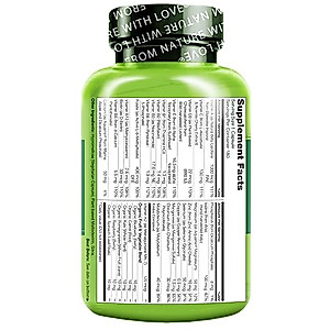 NATURELO One Daily Multivitamin for Men - with Vitamins & Minerals + Organic Whole Foods - Supplement to Boost Energy, General Health - Non-GMO - 180 Capsules