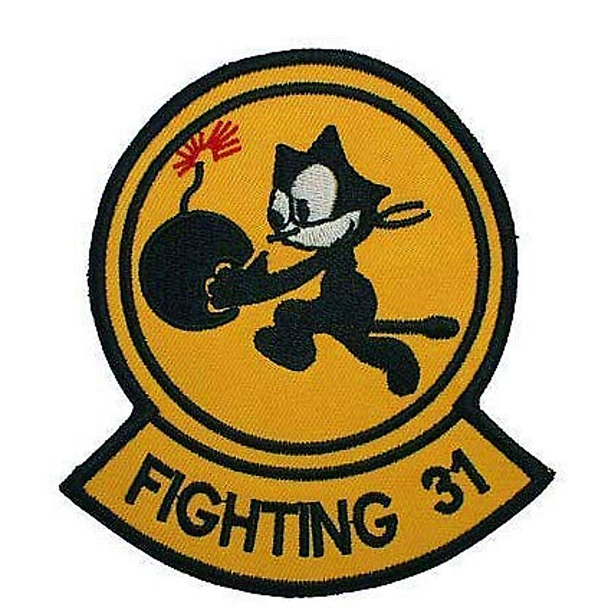 Navy Fighting 31 Squadron Felix The Cat Bomb Military Hook Loop Tactics Morale Embroidered Patch