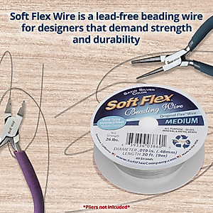 Soft Flex Wire 49-Strand .019" Diameter 30ft/Pkg-Satin Silver