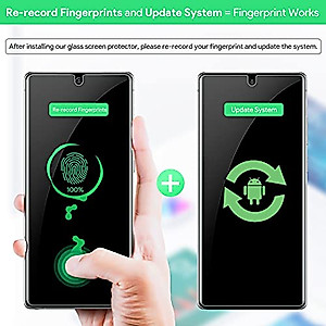 4 Pack LϟK 2 Pack Tempered Glass Screen Protector + 2 Pack Camera Lens Protector Compatible for Samsung Galaxy Note 20, New Version, Ultrasonic Fingerprint Supported, Installation Tray - Clear