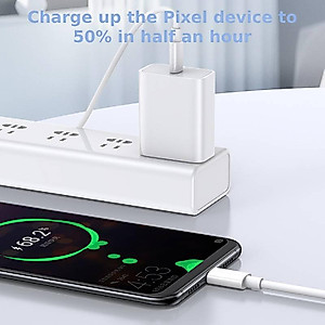 [2-Pack] 30W Pixel 8 7 Fast Charger for Google Pixel 8 8 Pro 7 7a 7 Pro 6 6a 6 Pro, 6.6ft PD USB C Phone Wall Fast Charging with Block (No Overheating When Charging)