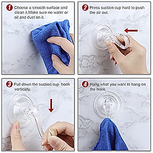 AROIC Suction Cup Hooks, 12 Pack Shower Suction Hooks, Heavy Duty Vacuum Suction Cups for Towel Kitchen Bathroom Glass Wall Window