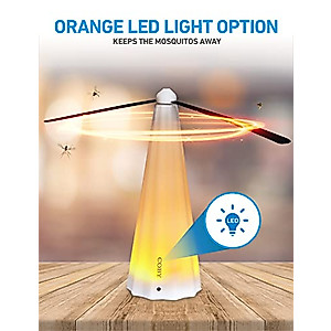 COBY Fly Repellent Fan, Outdoor & Indoor Fly Fan, Eco-Friendly Portable Fly Catcher with Soft-Touch Blades