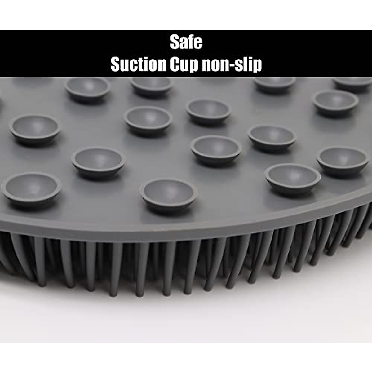 BENLIUDH Shower Foot Scrubber, Shower Foot Scrubber Mat Shower Floor Silicone Foot Shower Gadgets Foot Care Massages for Men & Women - Non-Slip with Suction Cups (Grey)