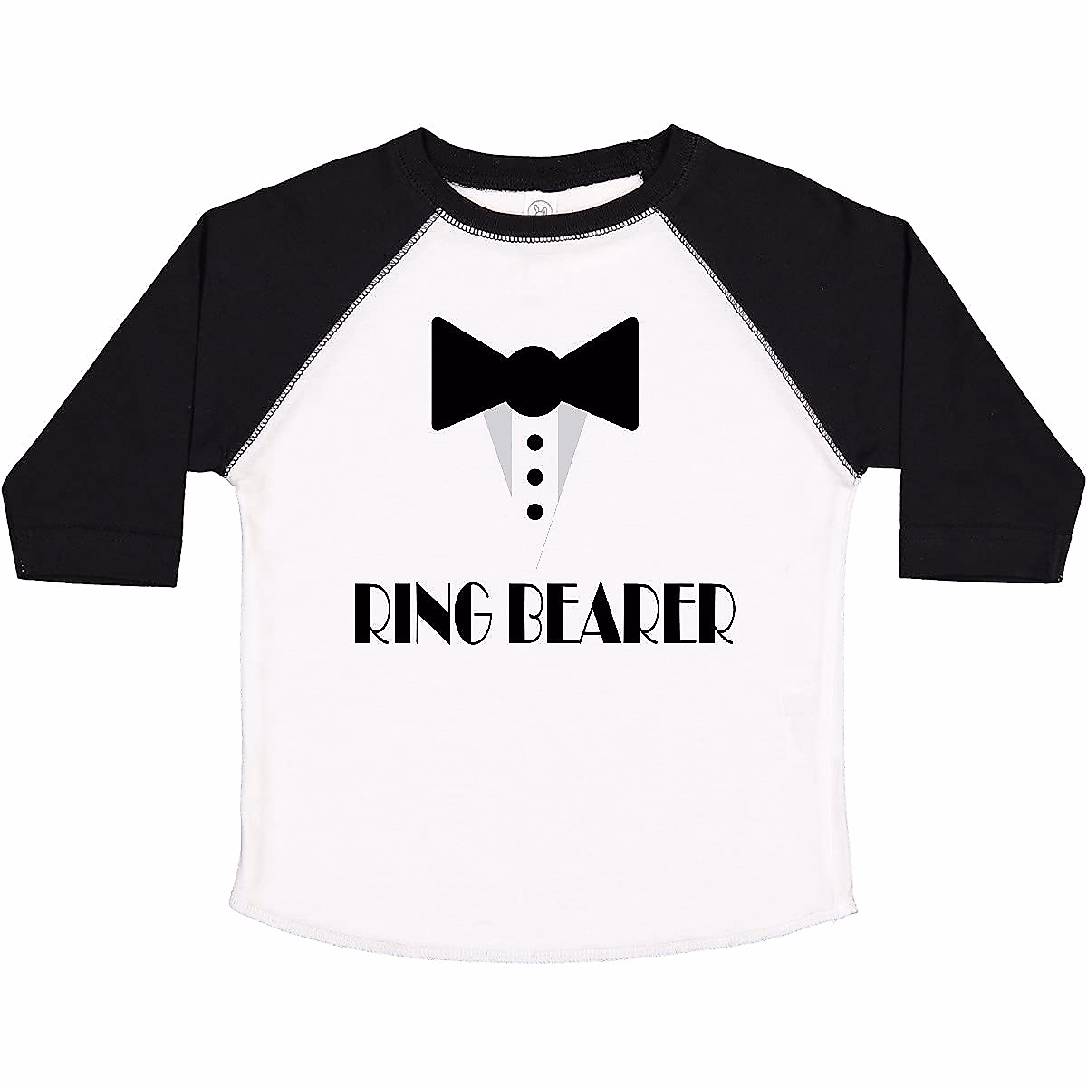 inktastic Ringbearer Mock Tux Wedding Tuxedo Toddler T-Shirt 3T White and Black 223eb