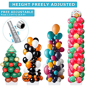 2 Set Balloon Column Stand Kit for Floor, VETOGETHER 2024 Updated Balloon Tower Stand Kit with Heavy Base, Adjustable Metal Balloon Stand for Party Decoration
