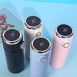 GABERG Water Coffee Bottle Double Wall Vacuum Insulated Bottle Smart with Led Temperature Display (Beige)