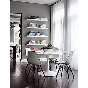 2xhome White - Plastic Molded Bedroom Dining Side Ray Chair with Black Wood Eiffel Dowel-Legs Base Nature Legs No Side