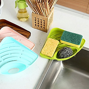 NPLE--Bathroom Kitchen Tool Sink Corner Storage Rack Sponge Holder Wall Suction Cup