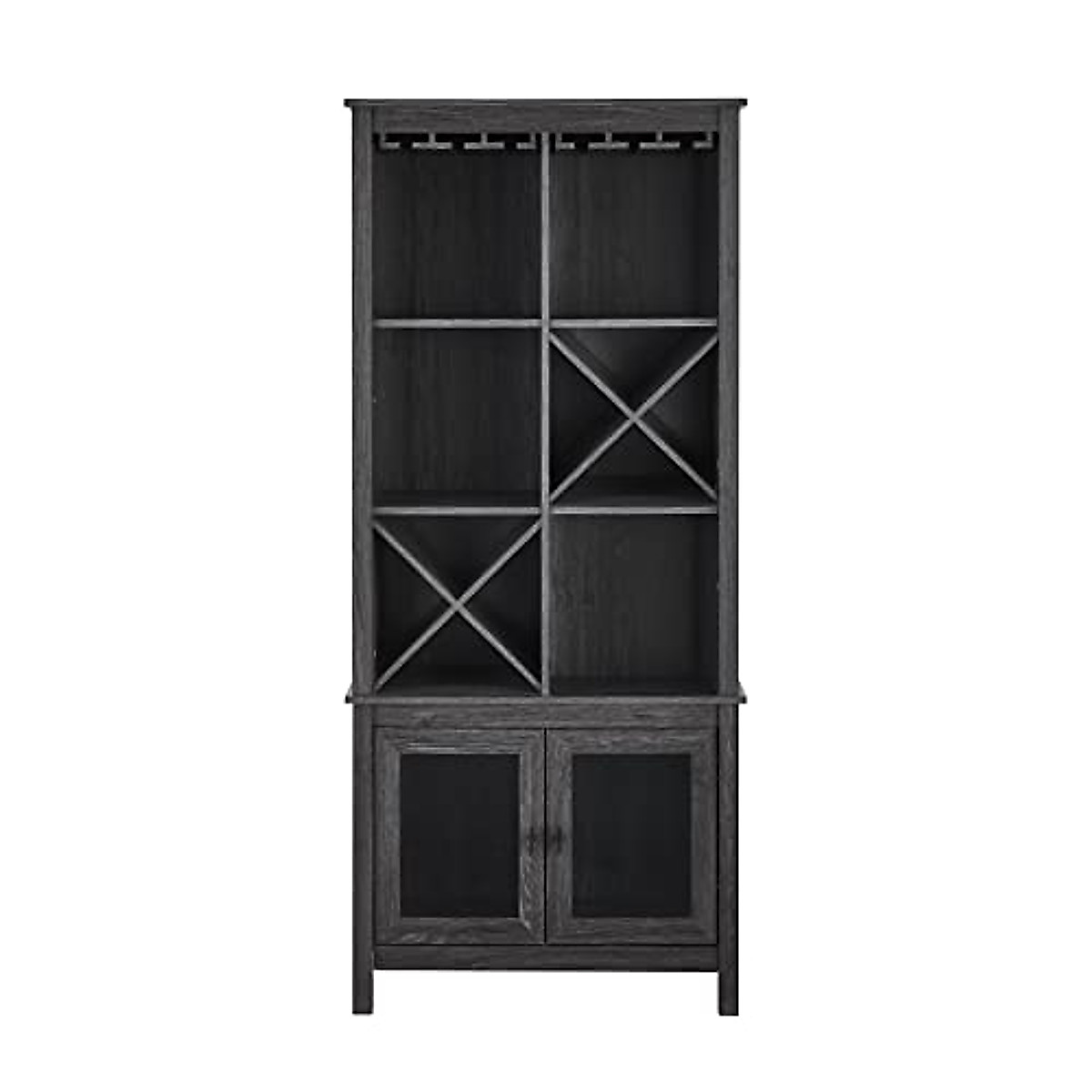 Home Source 72" Wood Exquisite Bar Wine Cabinet with Storage,Liquor Cabinet with Removable Wine Racks,Bookcase,Kitchen Pantry Storage Cabinet for Kitchen,Dining Room, Living Room,Espresso