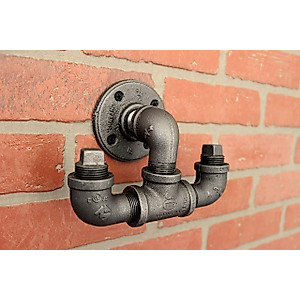 Industrial Pipe Hooks - Black pipe coat hook, towel hook, industrial wall hook, rustic coat rack, hanger, entryway hat hook