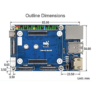 XYGStudy CM4-IO-BASE-B and USB HDMI Adapter, for Raspberry Pi Compute Module 4