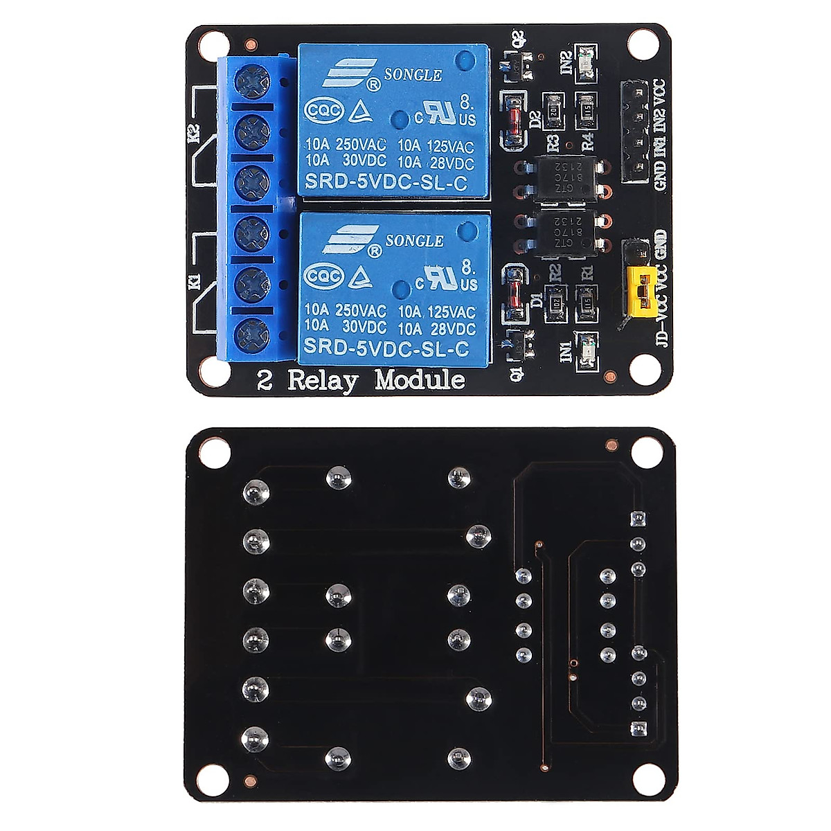DWEII 10 PCS 2 Channel DC 5V Relay Module with Optocoupler Low Level Trigger Expansion Board Compatible with Arduino R3 MEGA 2560 1280 DSP ARM PIC AVR STM32 Raspberry Pi