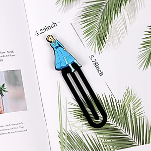 QQQ Bookmarks for Kids Frozen Accessories3D Non-Slip Cute Princess Bookmark and Page Holder Unique Gift Idea Anime Snow PVC Book Marker Reading Accessory Girls Lovers,Students,Women Men