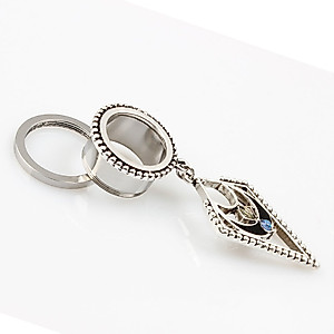 KUBOOZ Popular Dangle Pendant Jewelry Opal Stainless Steel Screw Bck Ear Plugs Tunnels Gauges 0g