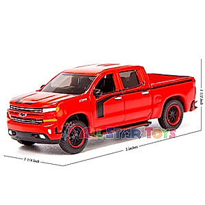 2019 Chevrolet Silverado LTZ Z71 Red Limited Edition to 2496 Pieces Worldwide 1/64 Diecast Model Car by Auto World CP7918