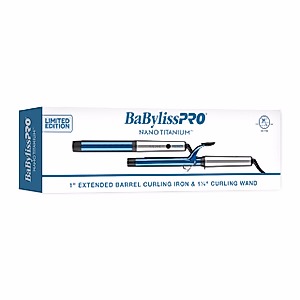 BaBylissPRO Nano Titanium Limited Edition Prepack - 1" extended barrel curling iron & 1 1/4" curling wand