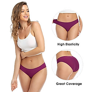 Xibing 10 Pack Womens Seamless Underwear No Show Stretch Bikini Panties Breathable Invisible Hipster Panty(5004M,Multicolor2)