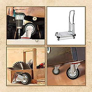 Online Best Service 8 Pack 3" Swivel Caster Wheels Rubber Base with Top Plate & Bearing Heavy Duty (8 Pack - no Brake)