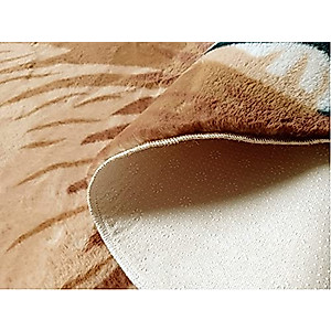 Lion Print Rug Faux Animal Printed Rug Cowhide Skin Carpet Cheetah Area Rugs Kids Rugs for Playroom Livingroom, 2.3 x3.6 Feet (Brown)