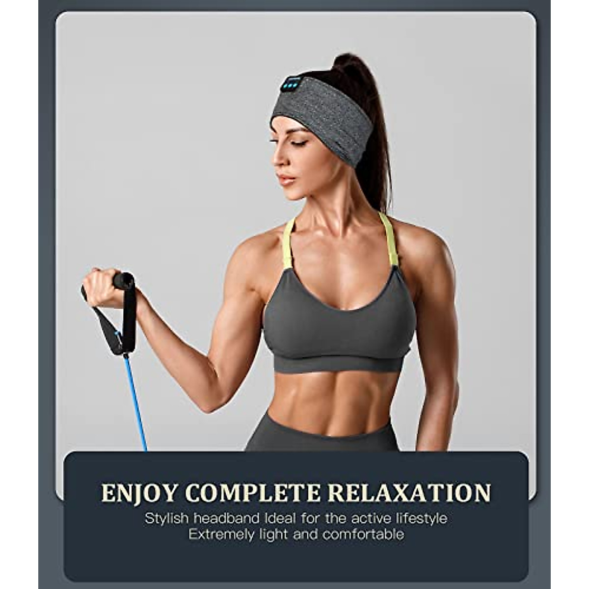 Perytong Sleep Headphones Adjustable, Wireless Sleep Earbuds, Ear Muffs for Sleeping Bluetooth Headband Headphones with Thin Speakers, Sleeping Headphones for Workout,Yoga,Travel,Gift for Women Men