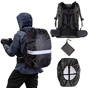 WSZCML Waterproof Backpack Rain Cover,8000mm Waterproof Level,Upgraded with Reflective,Anti-Slip Cross Buckle Straps,Ultra-Strong Multilayer Structure for Hiking,Biking,Camping,Outdoor, Traveling