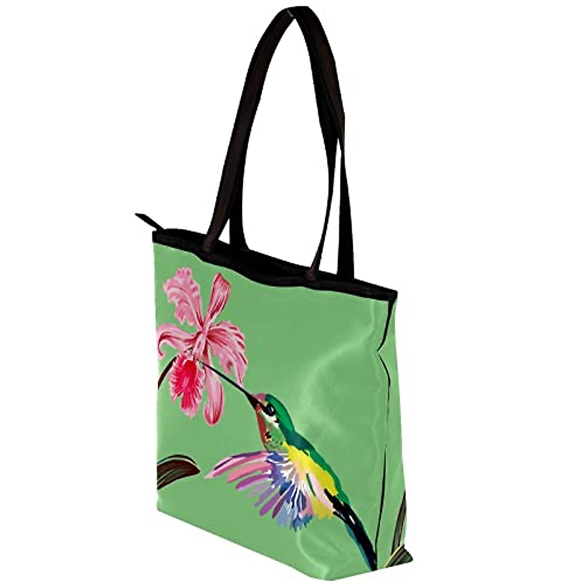 Women's Large Size Canvas Shoulder Bag Hobo Crossbody Handbag Casual Tote, animal flower bird